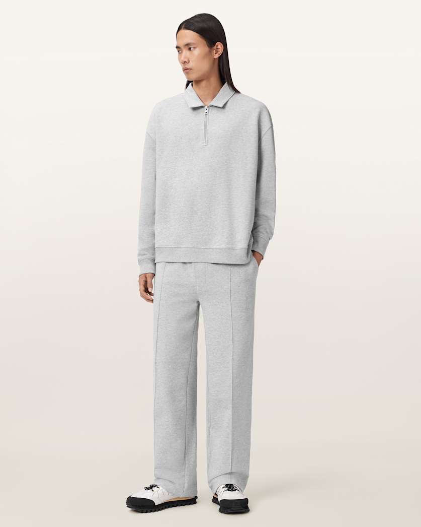 Milo Straight Fit Joggers Light Grey Marl | ALLSAINTS